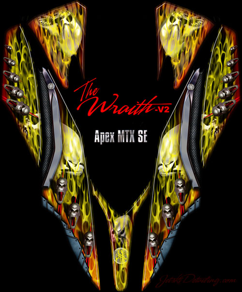 Yamaha decals, The WRAITH-A-v2 skull graphics package is form fitted to ...